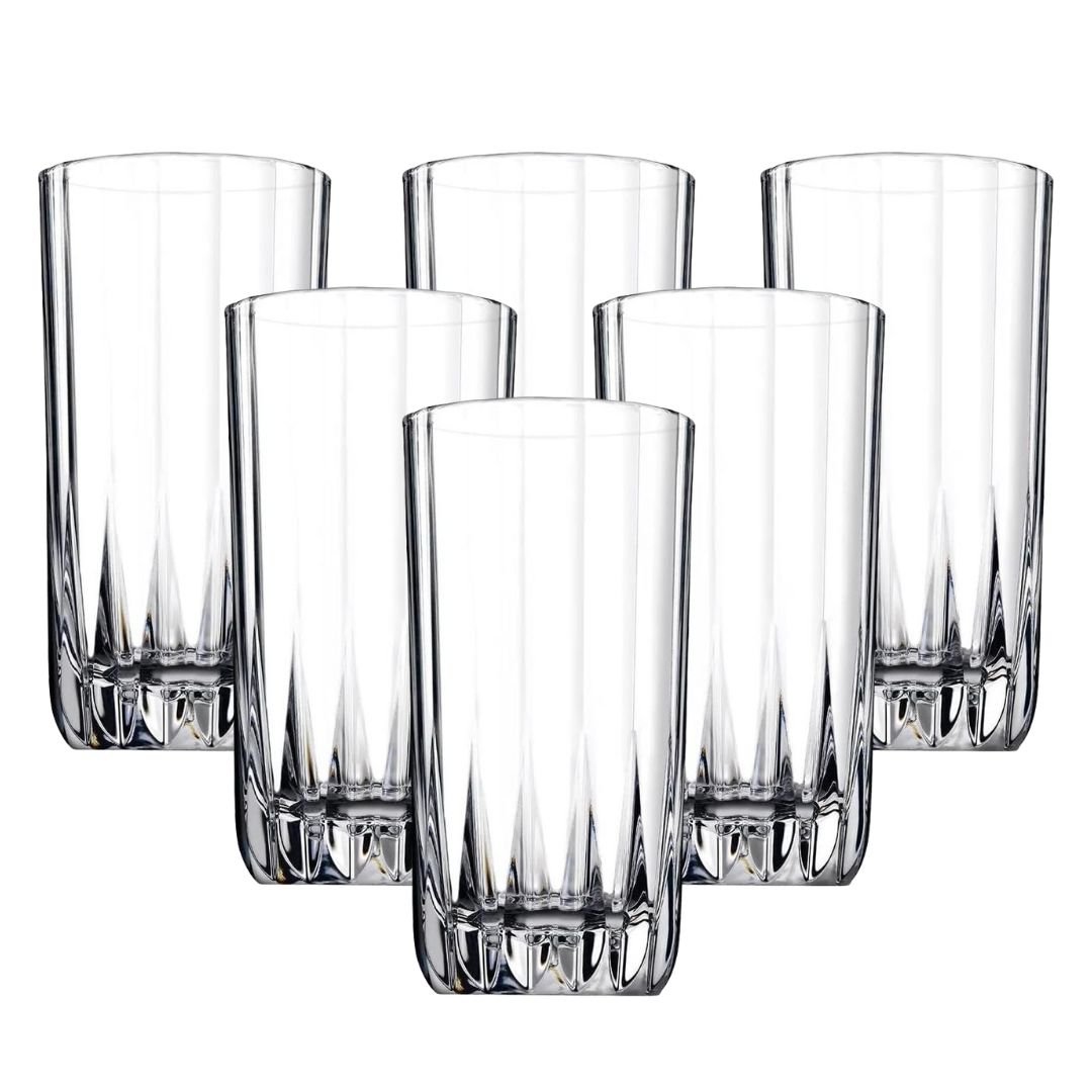 Jogo de 6 Copos Vidro Egípcio Dara Premium Long Drink Água e Suco 305ml | MadeiraMadeira