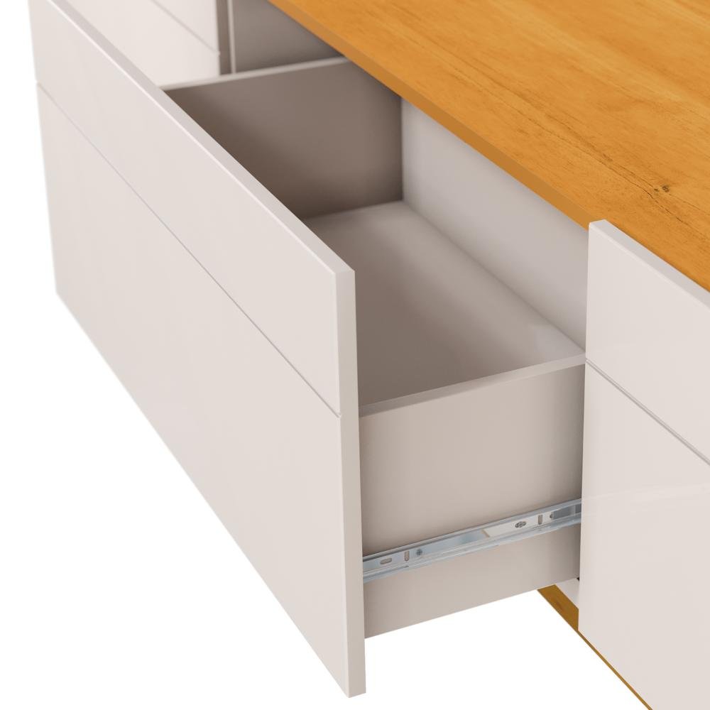 Rack para Tv até 60 Polegadas 3 Gavetas 1.8 Off White Nature Classic ...