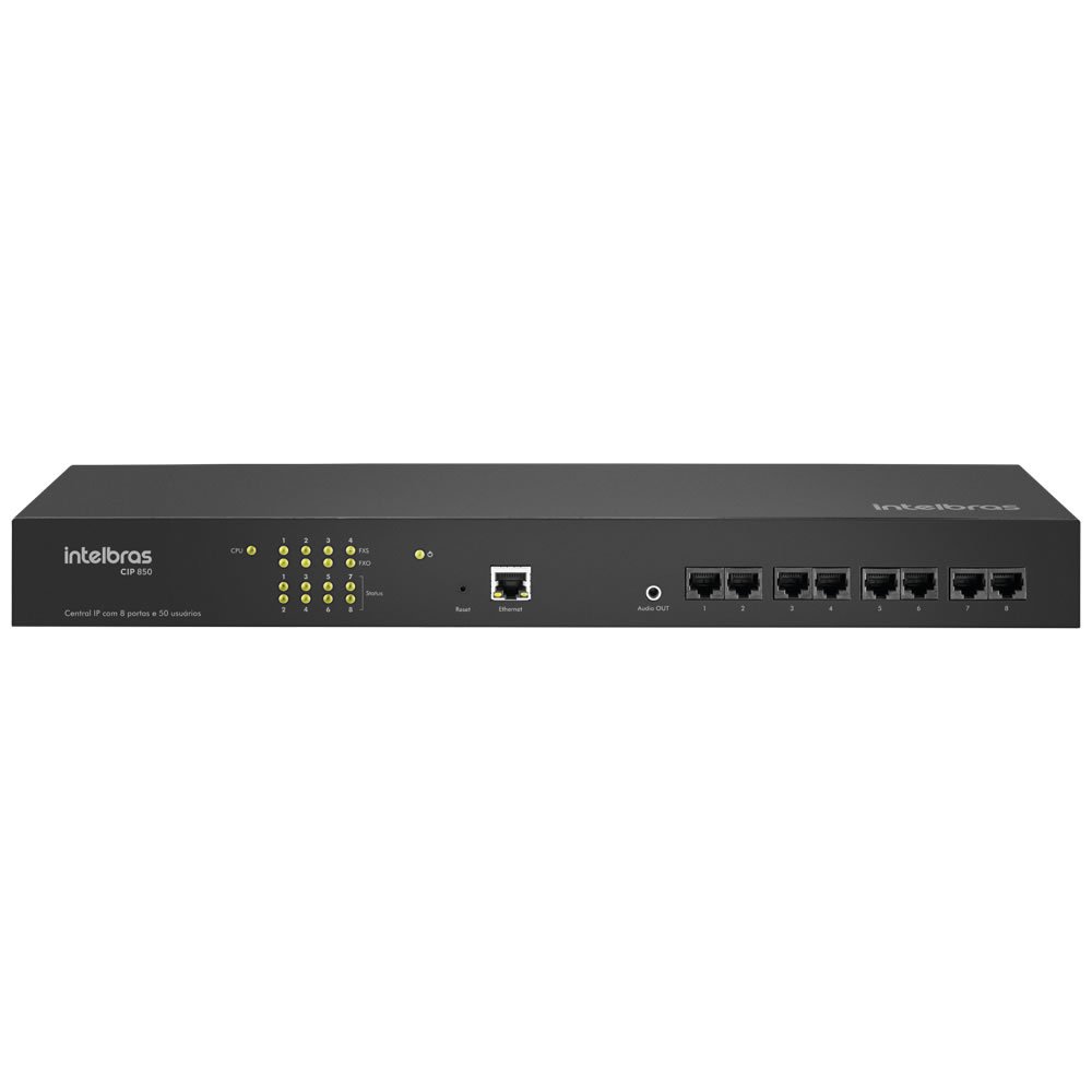 Kit PABX IP Gateway 50 Ramais VoIP CIP 850 + 05 Telefones IP TIP 125 I ...
