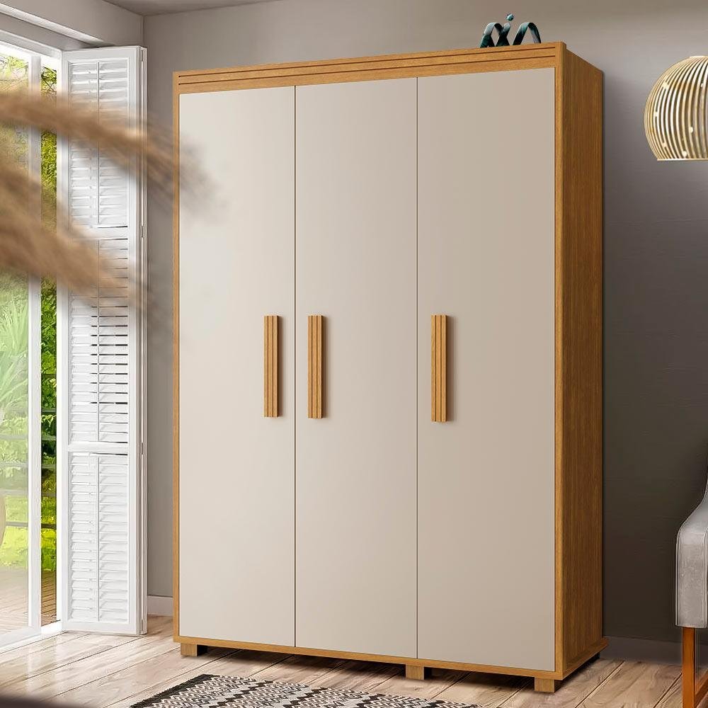 Guarda Roupa Pequeno 3 Portas 124 Cm Cinamomo Off White Panamá Shop Jm ...