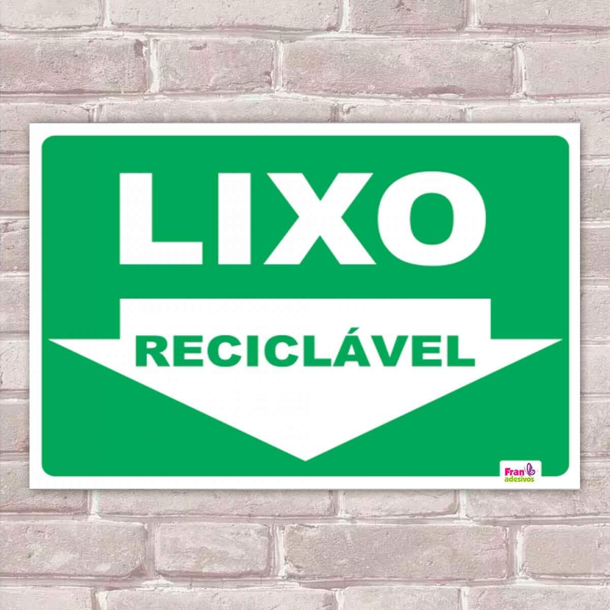 Placa Decorativa Sinalização Lixo Reciclável-30X45Cm | MadeiraMadeira