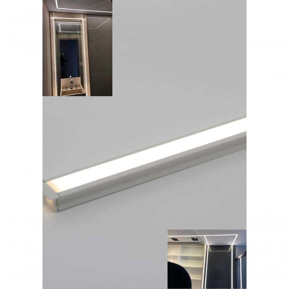 Barra Perfil Linear P/ Fita Led Embutir 3Mts + 2Mts C/Frete ...