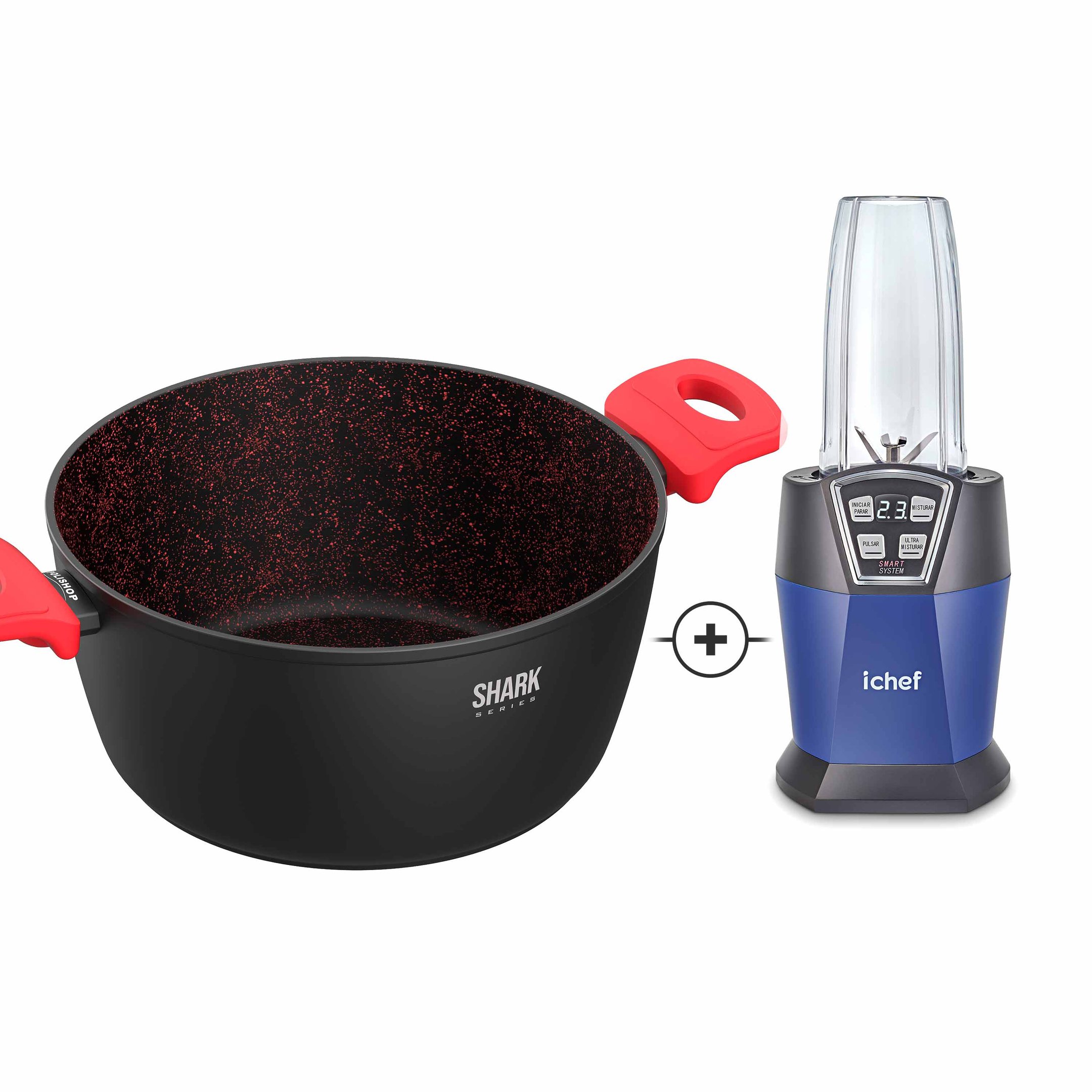 Power Nutri Machine Ichef e Panela Ichef Home Family Size Vermelha 24cm ...