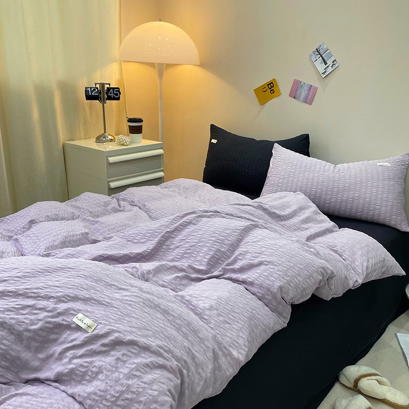 Ins Cor Sólida Cama Consolador Define, Duvet Cover, Bedsheets Set ...