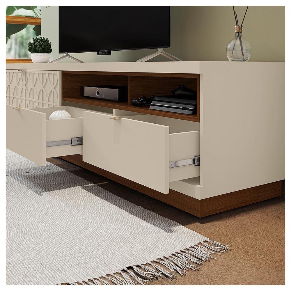 Bancada Rack Para Tv Até 75 Polegadas 218 Cm Renda Caemmun | MadeiraMadeira