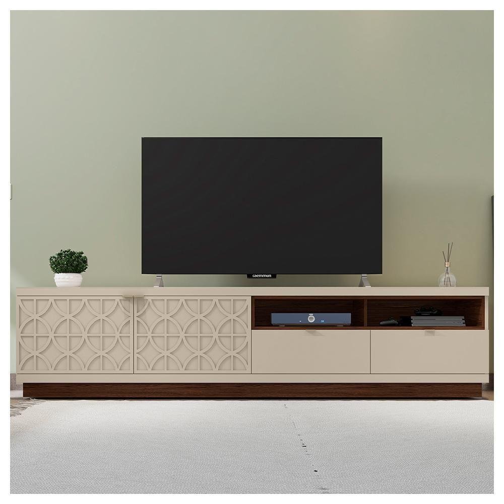 Bancada Rack Para Tv Até 75 Polegadas 218 Cm Renda Caemmun | MadeiraMadeira