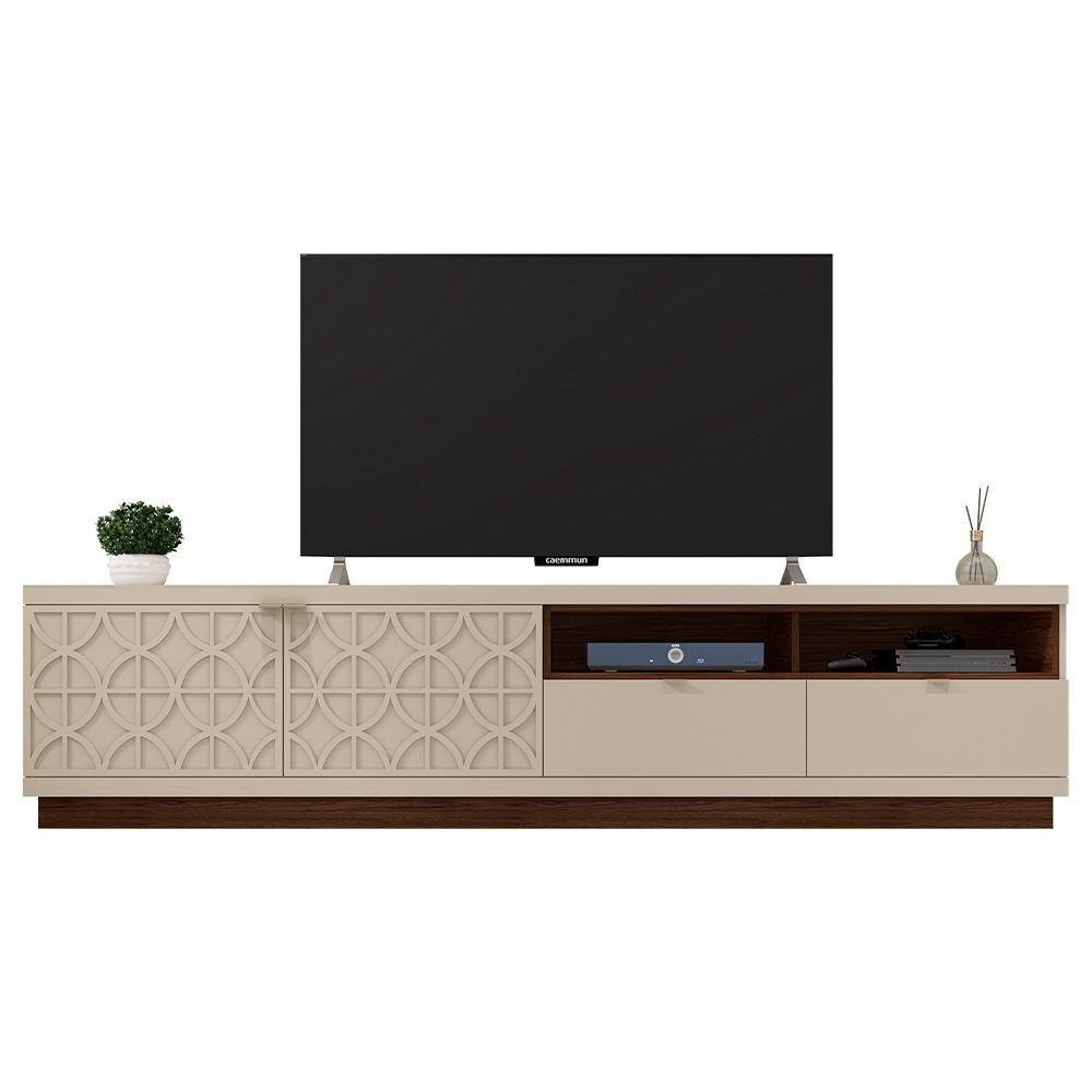 Bancada Rack Para Tv Até 75 Polegadas 218 Cm Renda Caemmun | MadeiraMadeira