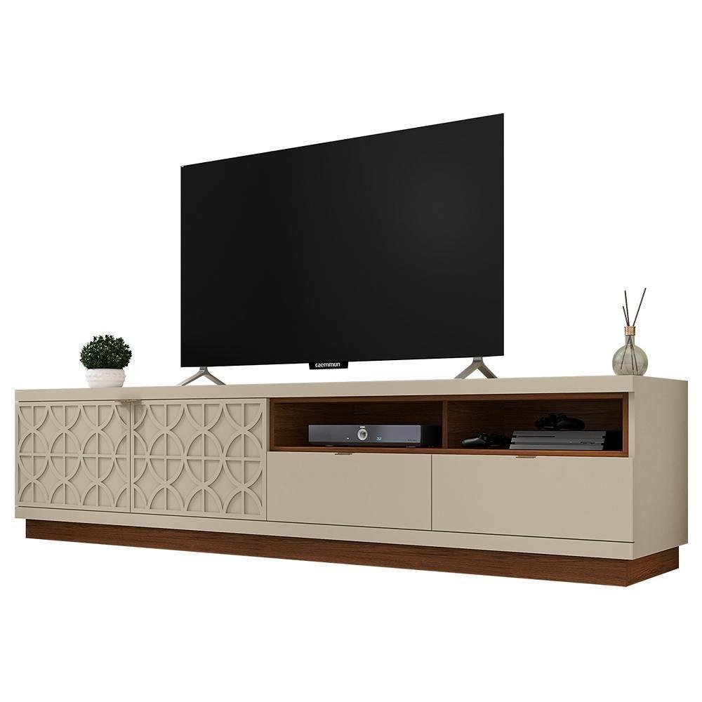 Bancada Rack Para Tv Até 75 Polegadas 218 Cm Renda Caemmun | MadeiraMadeira