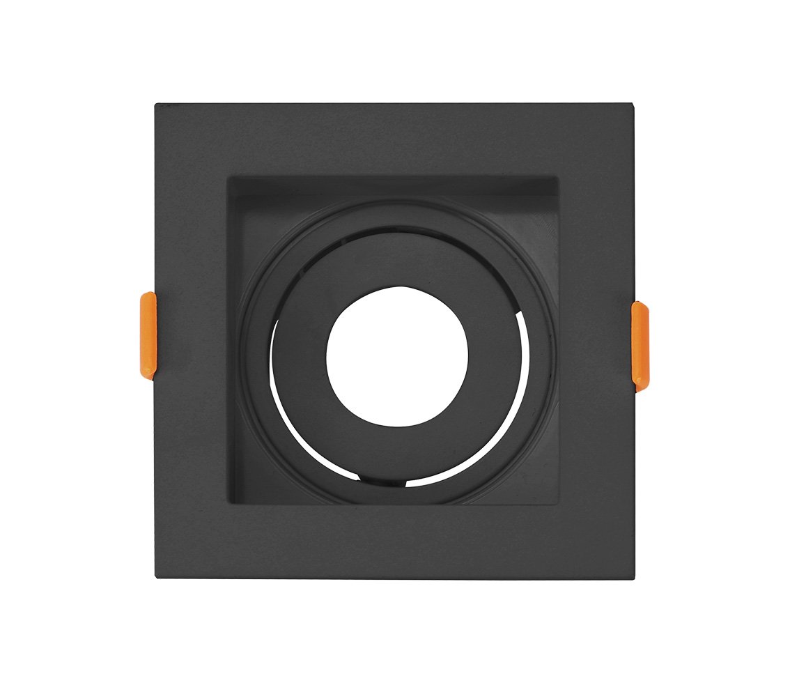 Mini Spot dicroica de embutir recuado Quadrado LED 3,5w - Preto - 4000K | MadeiraMadeira