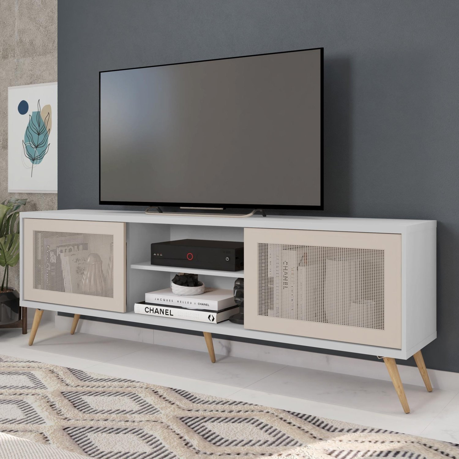 Rack para TV até 72 Polegadas Retrô 180cm em BP Porta Telada Multiverso ...