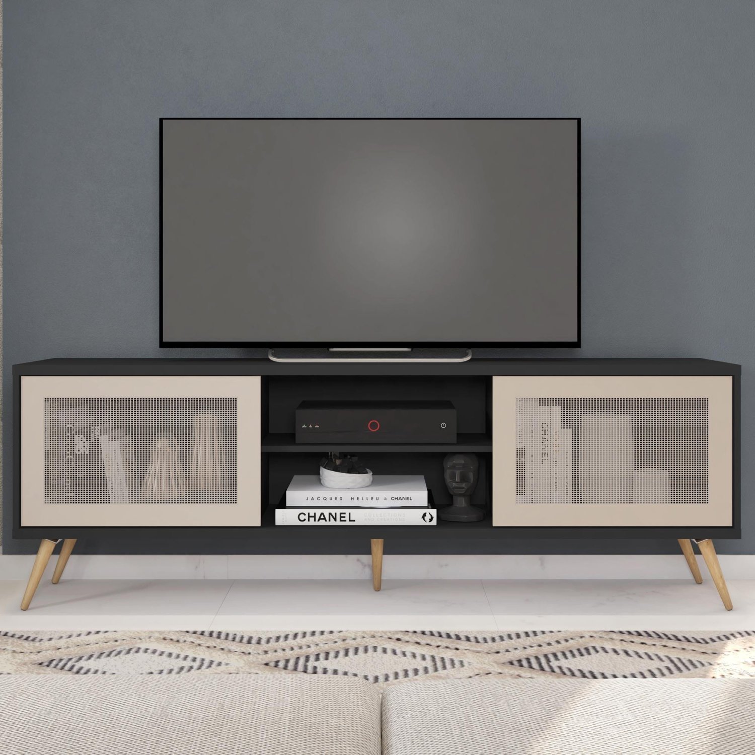 Rack para TV até 72 Polegadas Retrô 180cm em BP Porta Telada Multiverso CabeCasa MadeiraMadeira ...