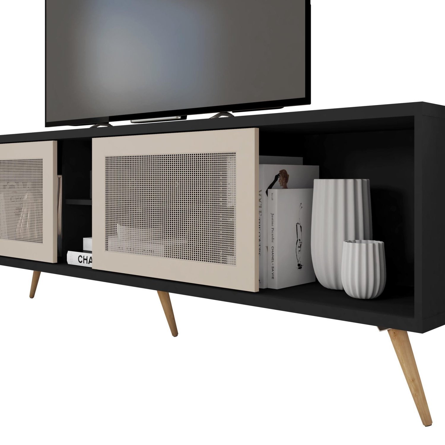 Rack para TV até 72 Polegadas Retrô 180cm em BP Porta Telada Multiverso CabeCasa MadeiraMadeira ...