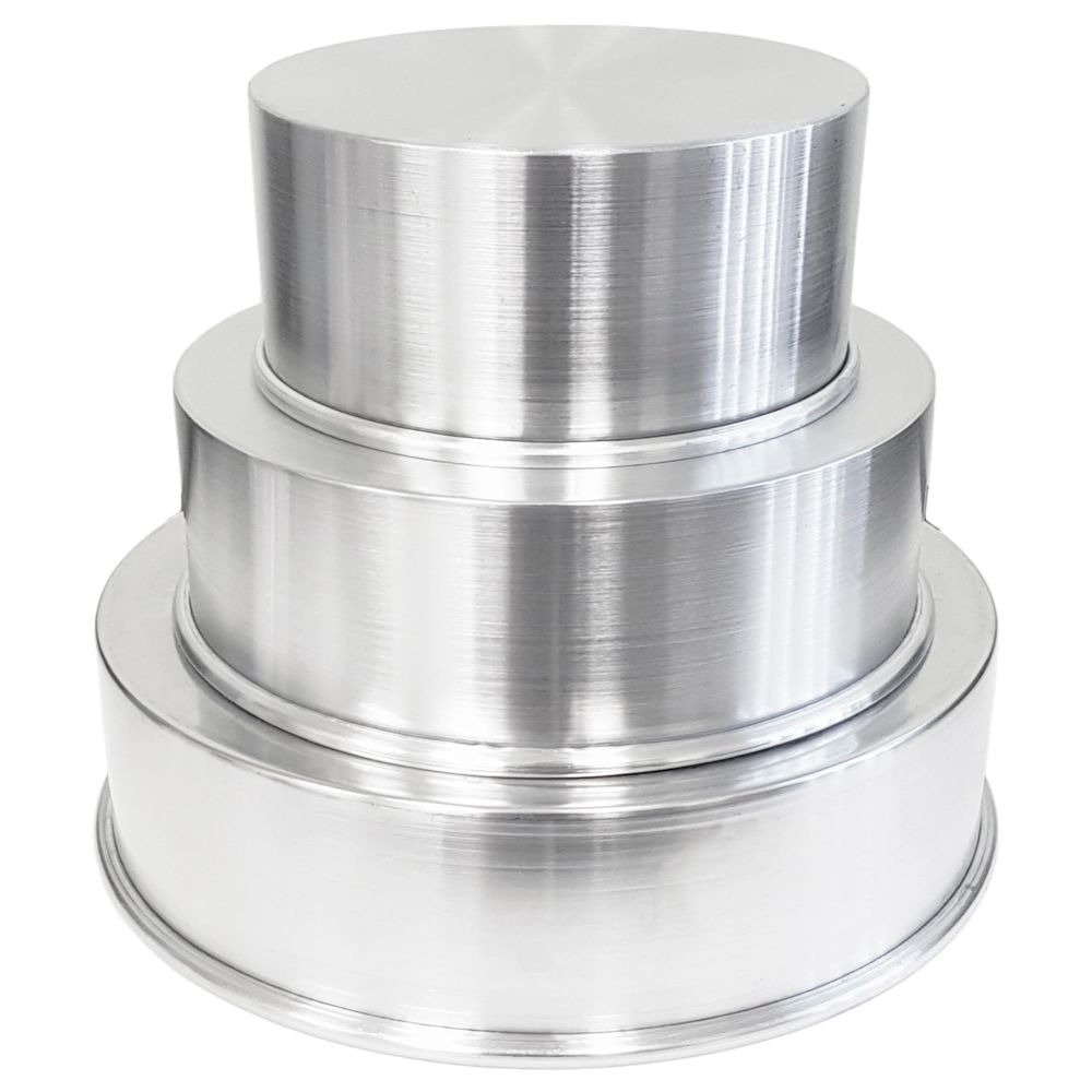 Kit Formas De Bolo Redondas Alta 3 Unid Fundo Fixo 20-25-30 ...