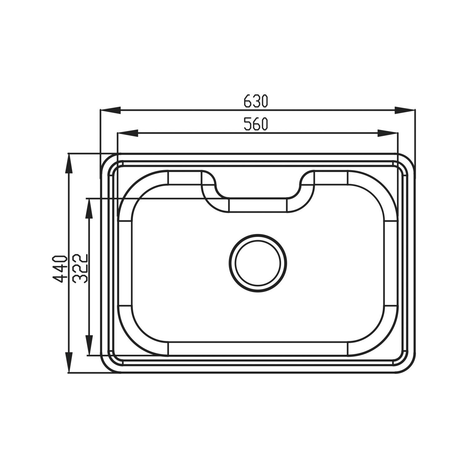 Cuba para Cozinha Gourmet Pia Inox 63x44x20cm Acetinado GhelPlus ...