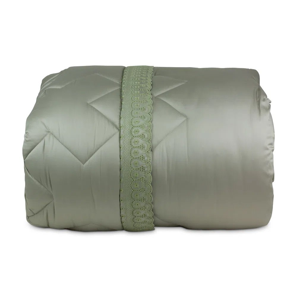 Edredom Cristal Renascença - 300 Fios - Khaki - Queen | MadeiraMadeira