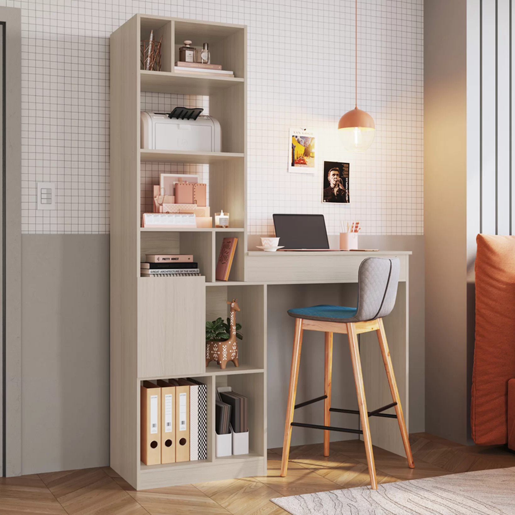 Escrivaninha com Estante Be Mobiliário | MadeiraMadeira