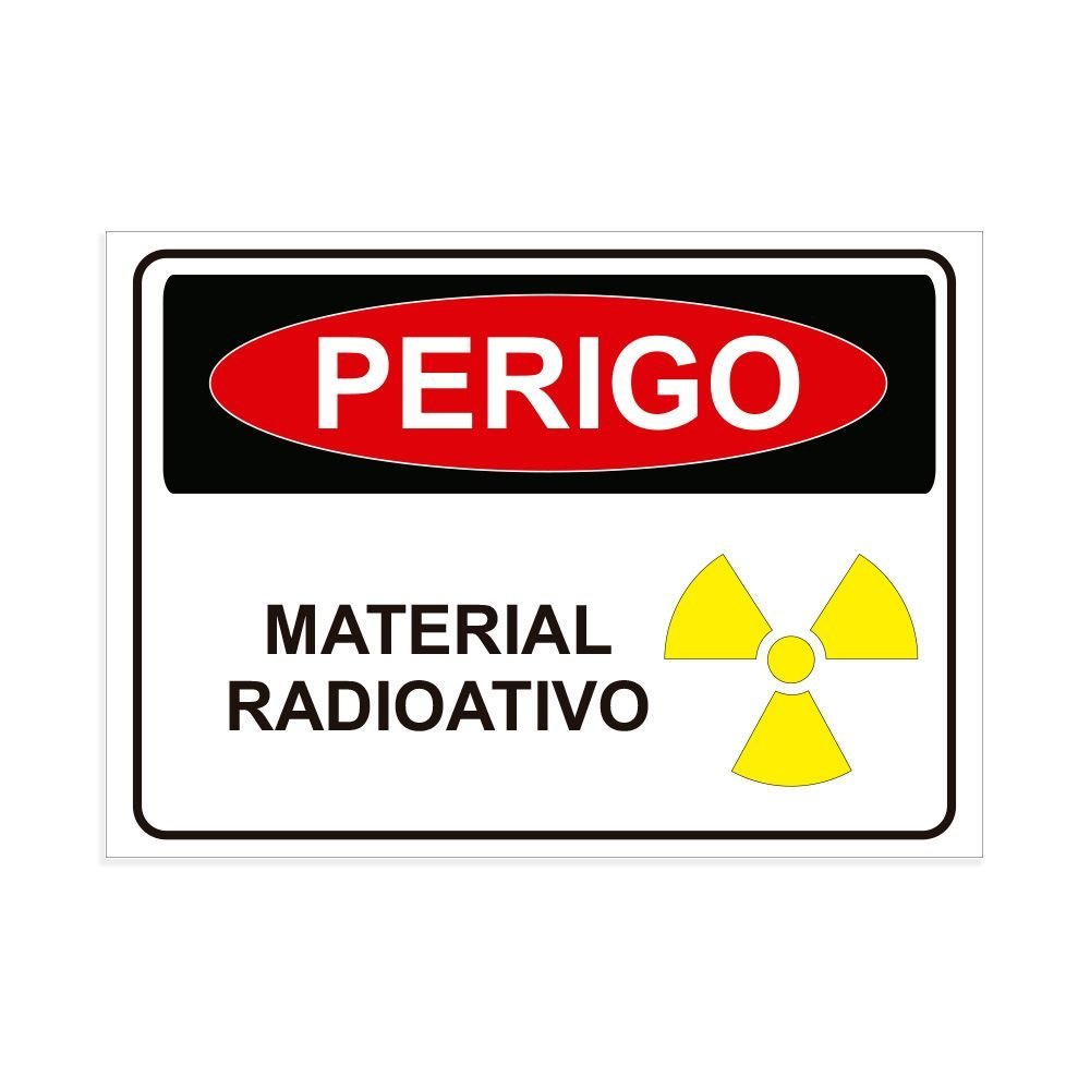 Placa de Sinalização Perigo Material Radioativo em Pvc | MadeiraMadeira