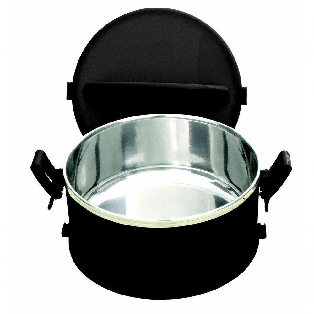 Marmita Termoprática Revestida em Aço Inox 1 Unidade Cor:preto ...