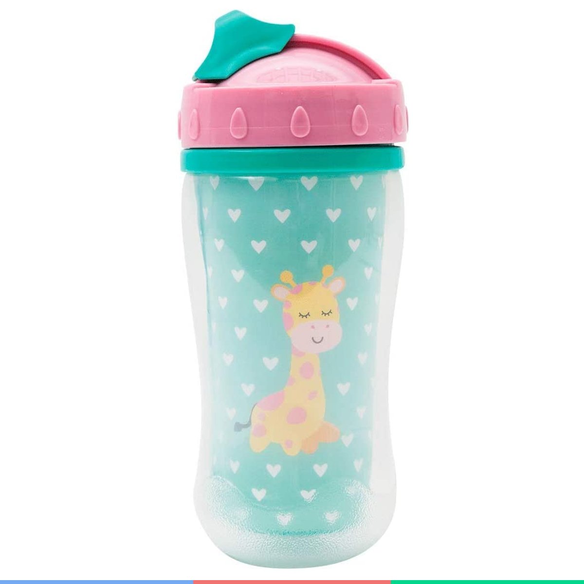 Copo Infantil Bebê Criança +12 Meses Parede Dupla C/ Tampa Retrátil ...