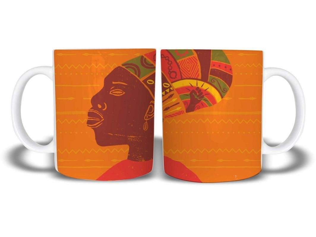 Caneca Afro Negros 325Ml Cerâmica | MadeiraMadeira