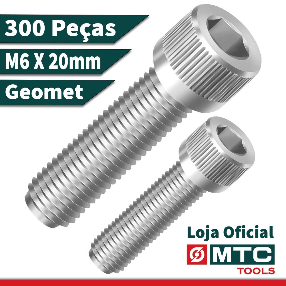 PARAFUSO ALLEN CABEÇA CILÍNDRICA M6 X 20MM GEOMET 300 PÇS | MadeiraMadeira
