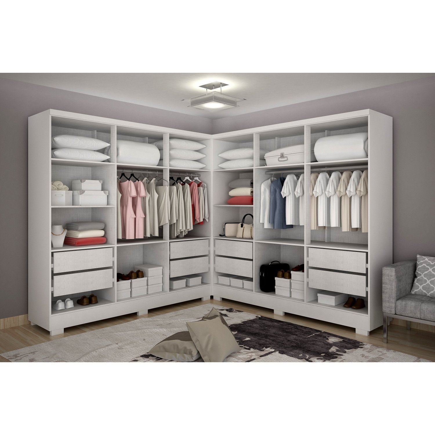 Closet Modulado 4 Gavetas 7 Prateleiras Damasco Novo Horizonte ...