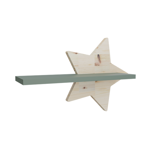 Prateleira Estrela Kids Pinus/verde | MadeiraMadeira