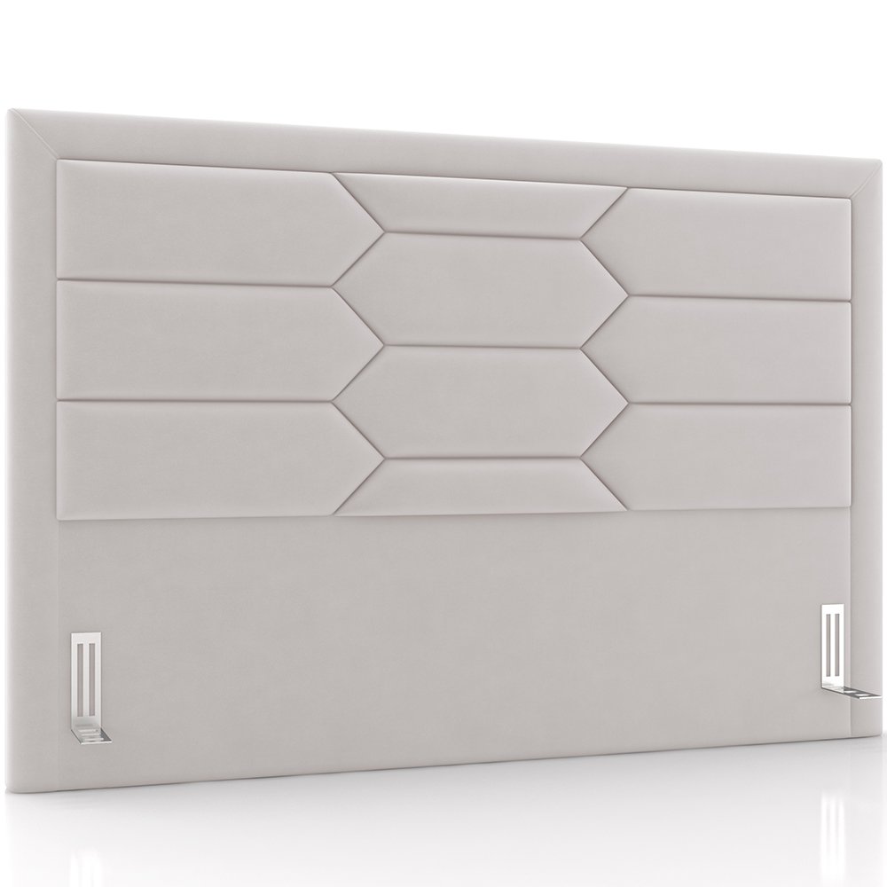 Cabeceira Cama Box King 195cm Estofada Nora P05 Veludo Cinza - Lyam Decor | MadeiraMadeira