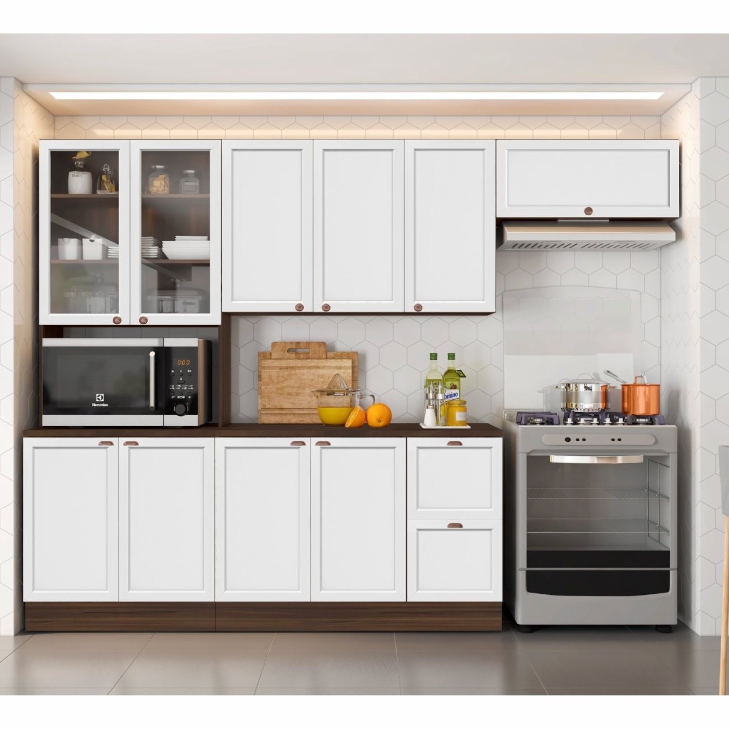 Cozinha Completa 4 Peças 10 Portas 2 Gavetas 1 Nicho para Forno Unna ...