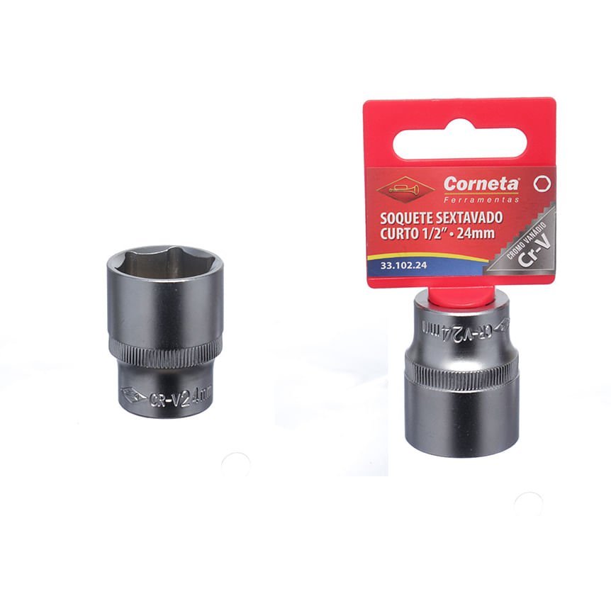 Soquete Sextavado Curto 1/2 24Mm Corneta | MadeiraMadeira
