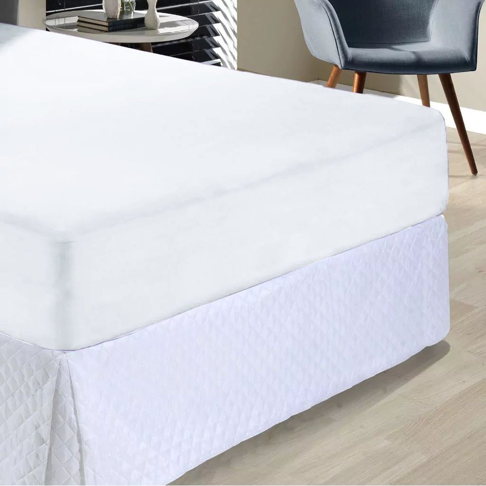 Lencol Victoria S/ Elast Queen Teka Branco | MadeiraMadeira