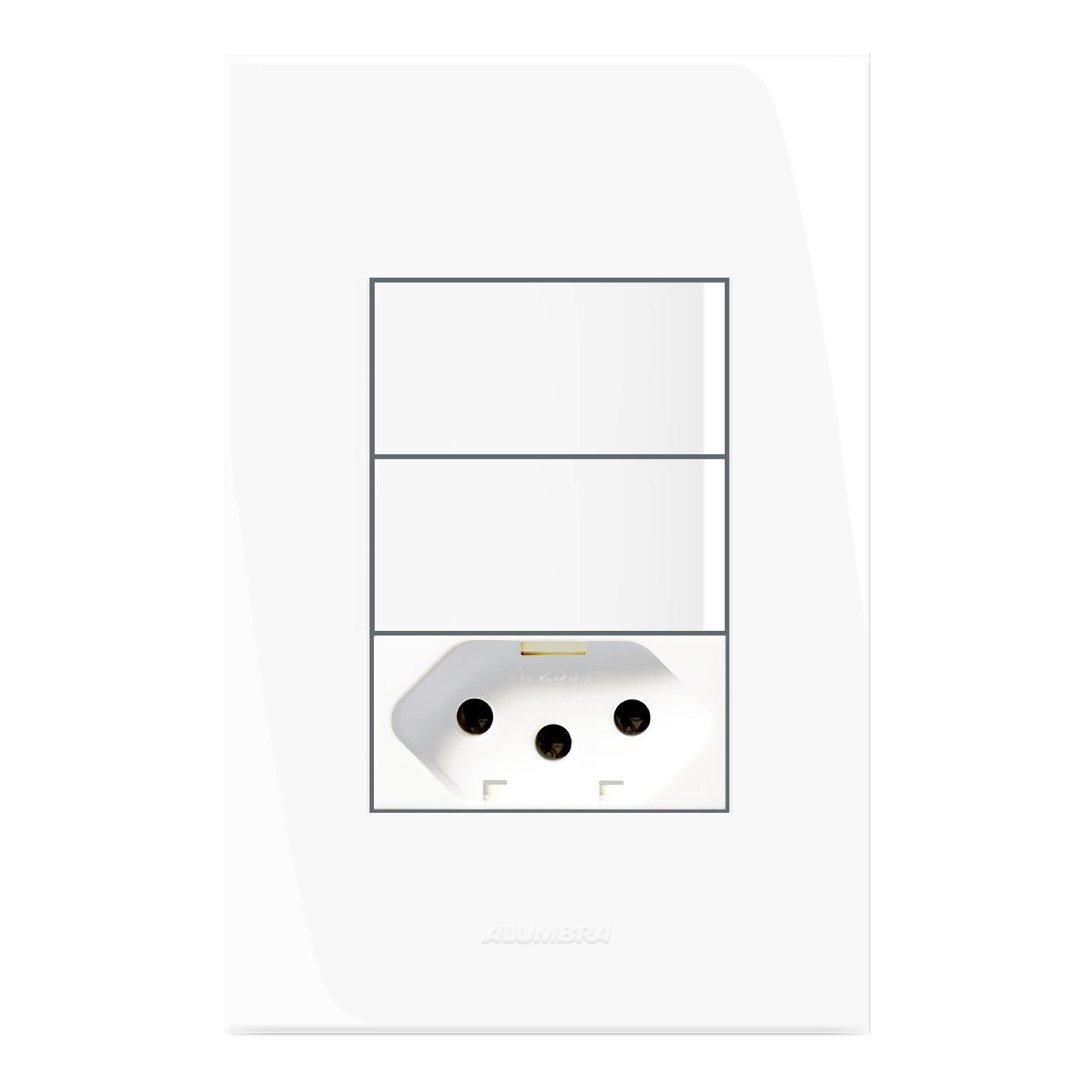 Conjunto 2 Interruptores Paralelos + 1 Tomada 10a 250v com Placa 4x2 ...