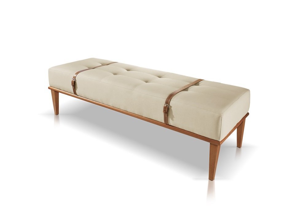 Recamier Banco Puff Roma Linho Offwhite | MadeiraMadeira