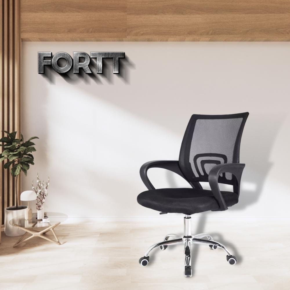 Cadeira de Escritório Secretária Base Cromada com Rodinha Fortt Milão ...