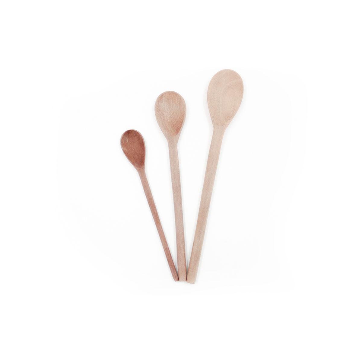 Colher de Pau Kit 3 Unidades Tamanhos 25cm 32cm 38cm Melhor | MadeiraMadeira