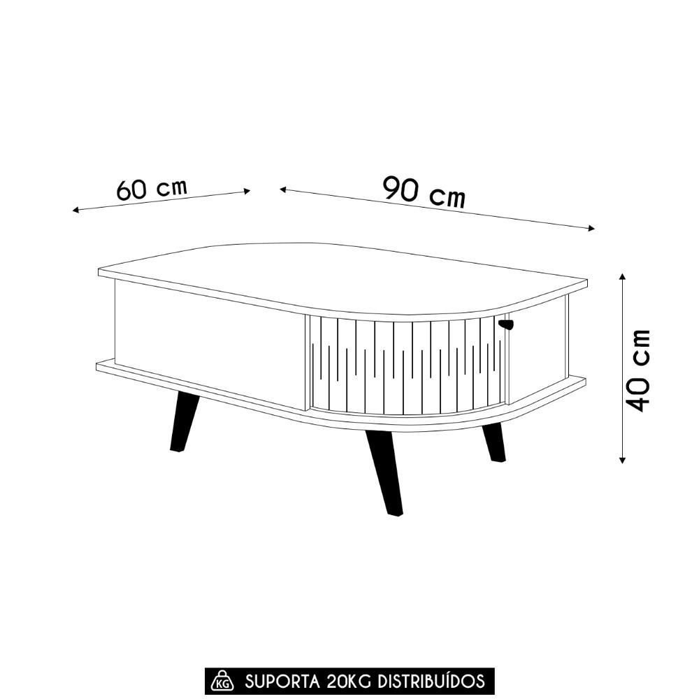 Mesa de Centro para Sala 90cm Indy Z10 Cumaru/opala - Mpozenato ...