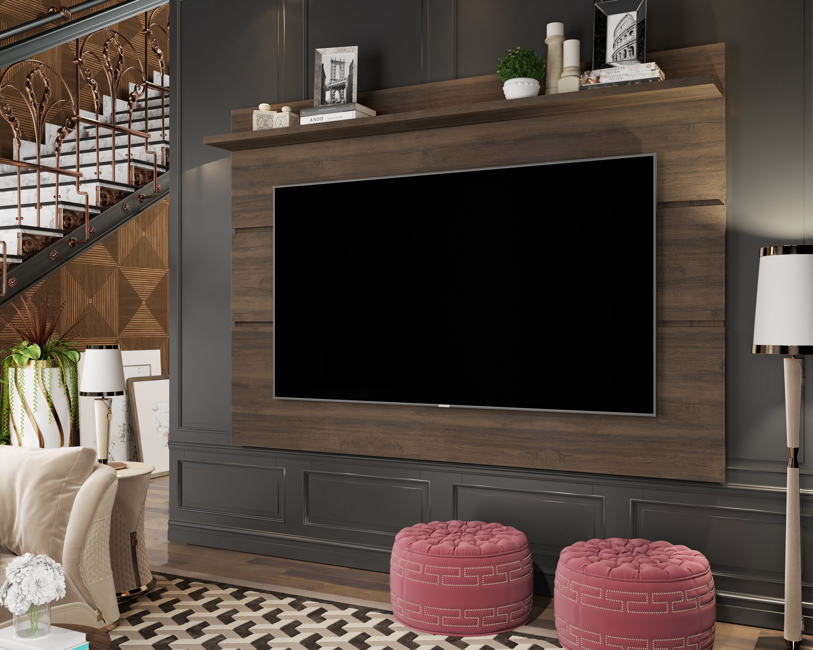 Painel P/ Tv Até 72" Vivare 1,80 New- Capucino Germai Móveis ...