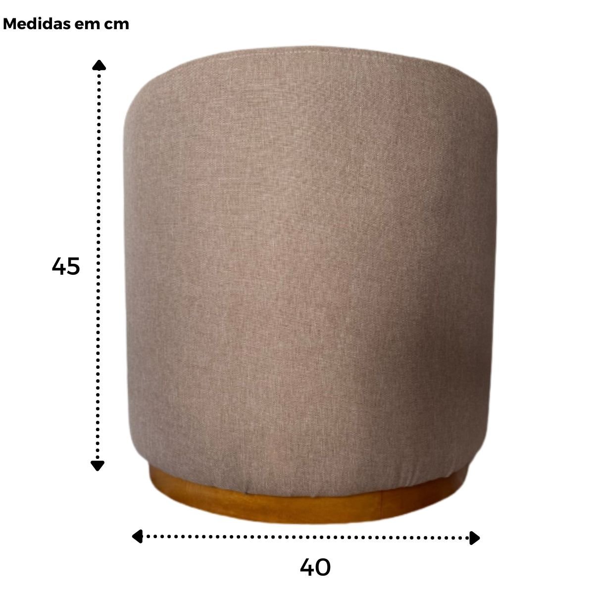 Kit puff redondo linho banquinho sala quarto madeira paris:Kit Puff ...