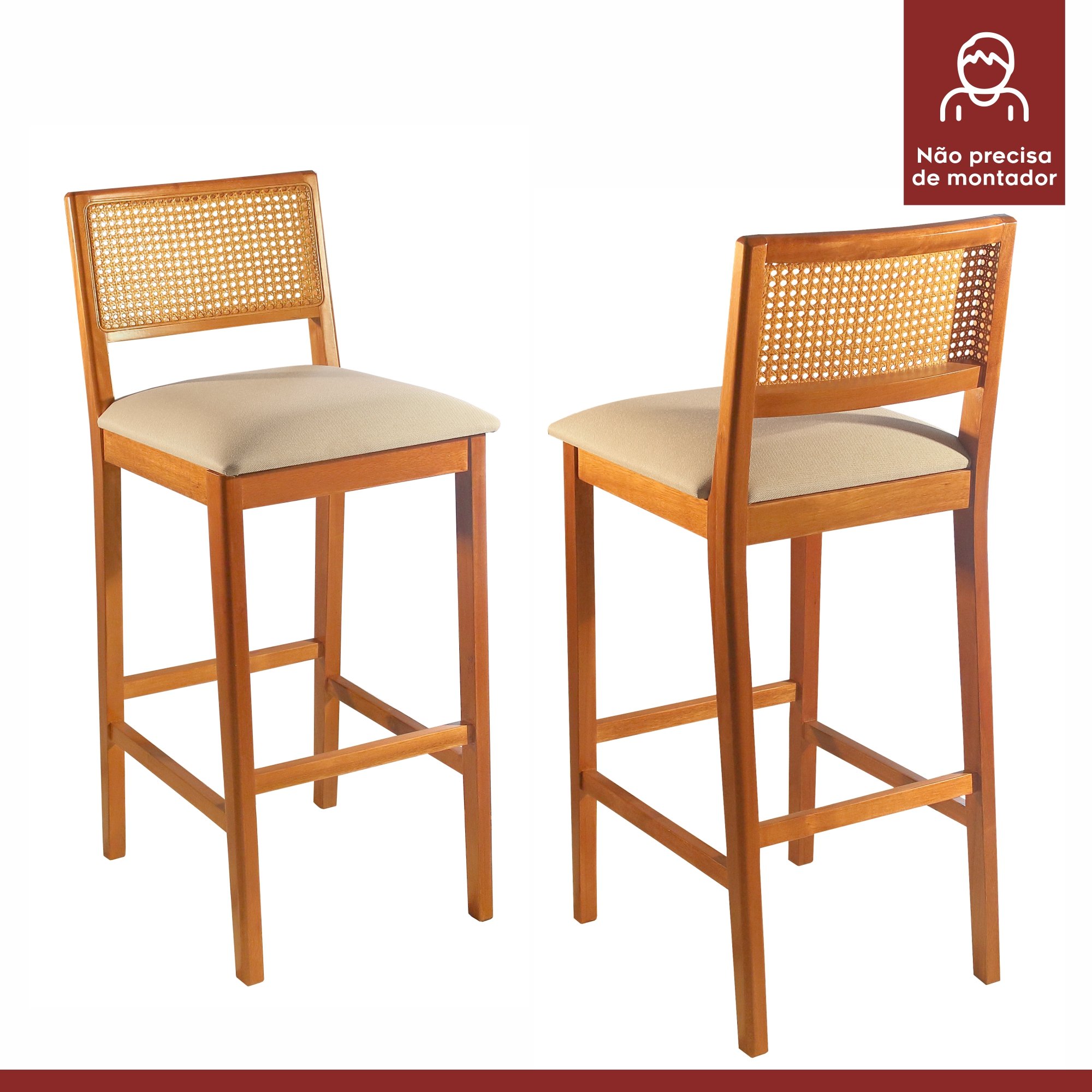 Banqueta em Madeira Maciça Ariel Espresso Móveis | MadeiraMadeira