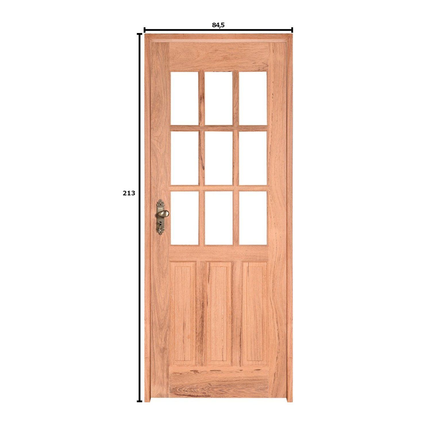 Kit Porta de Madeira 213x84,5cm Batente 12cm PE09 Esel Abertura ...