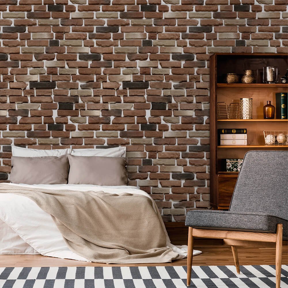 Papel de Parede Tijolo 5 Arte Destaque 2,50 Metros | MadeiraMadeira
