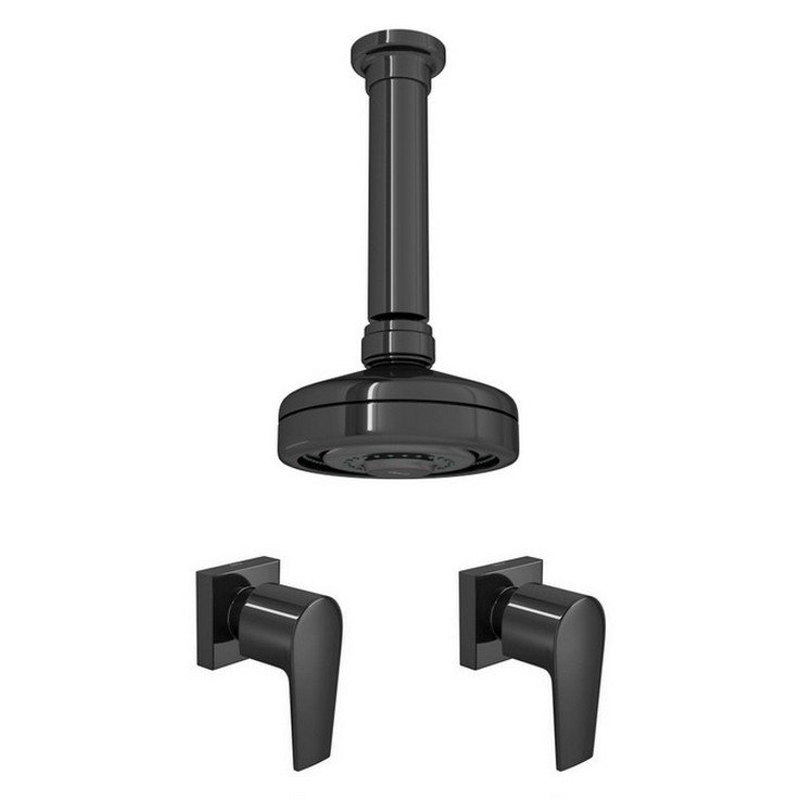 Kit Ducha Acqua Plus Teto 2 Acabamento Level Black Noir Deca ...
