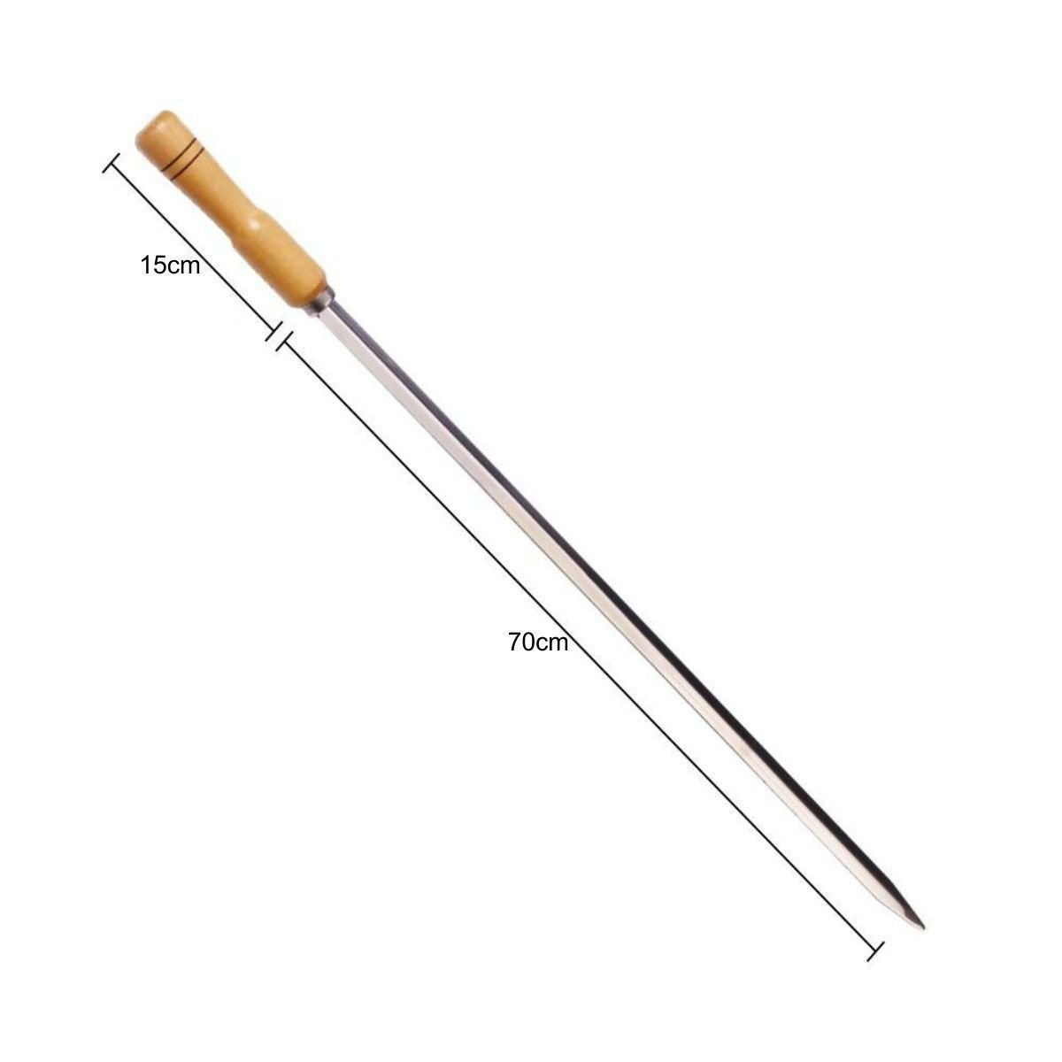 Kit Conjunto 4 Espetos Para Churrasco Aço Inox 70cm | MadeiraMadeira