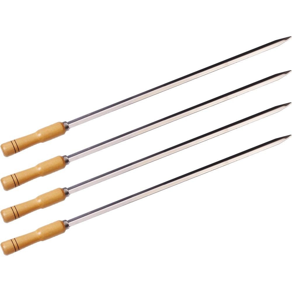Kit Conjunto 4 Espetos Para Churrasco Aço Inox 70cm | MadeiraMadeira