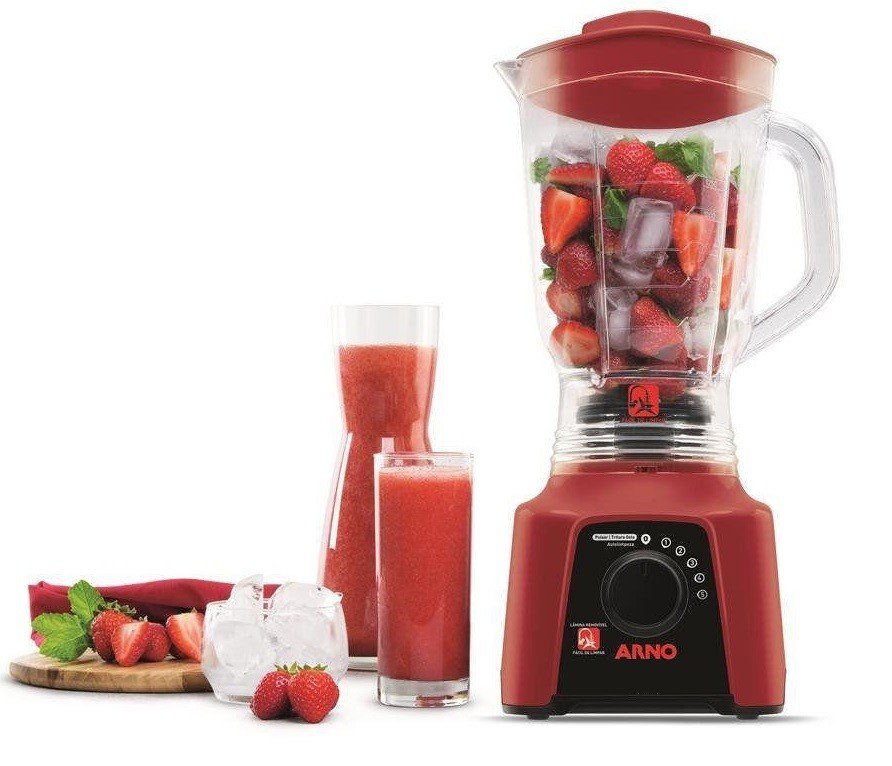 LIQUIDIFICADOR ARNO 550W LIMPA FACIL 220V RED/PRETO - C/ 5 VELOCIDADES ...