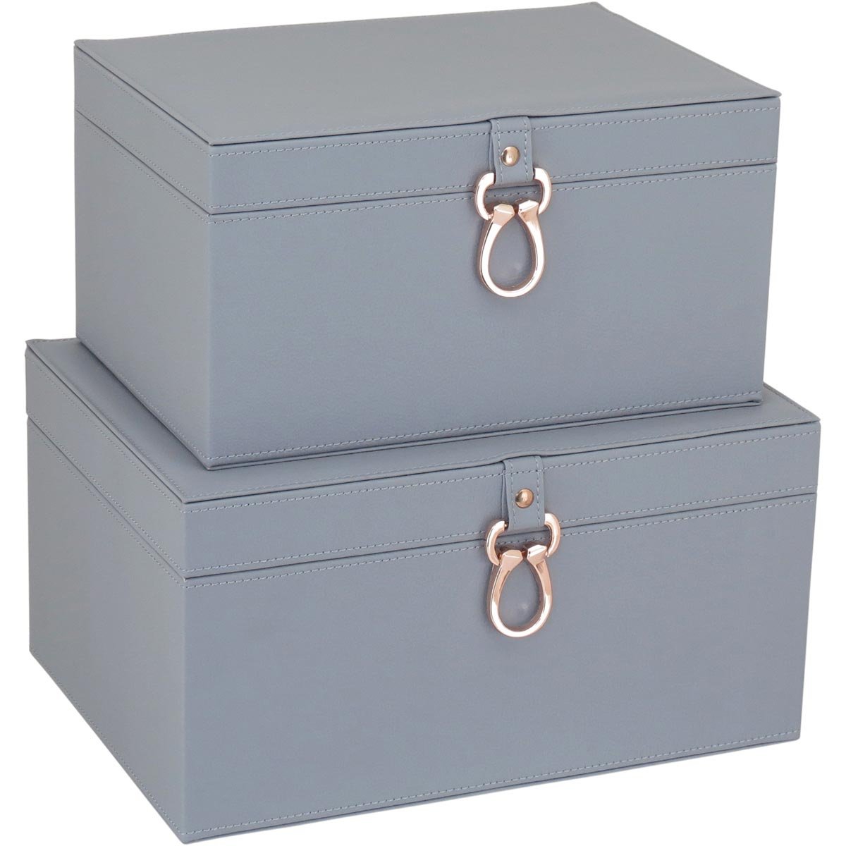 HOME&CO VÊNUS CAIXA ORGANIZADORA SINTÉTICO AZUL 2PÇ | MadeiraMadeira