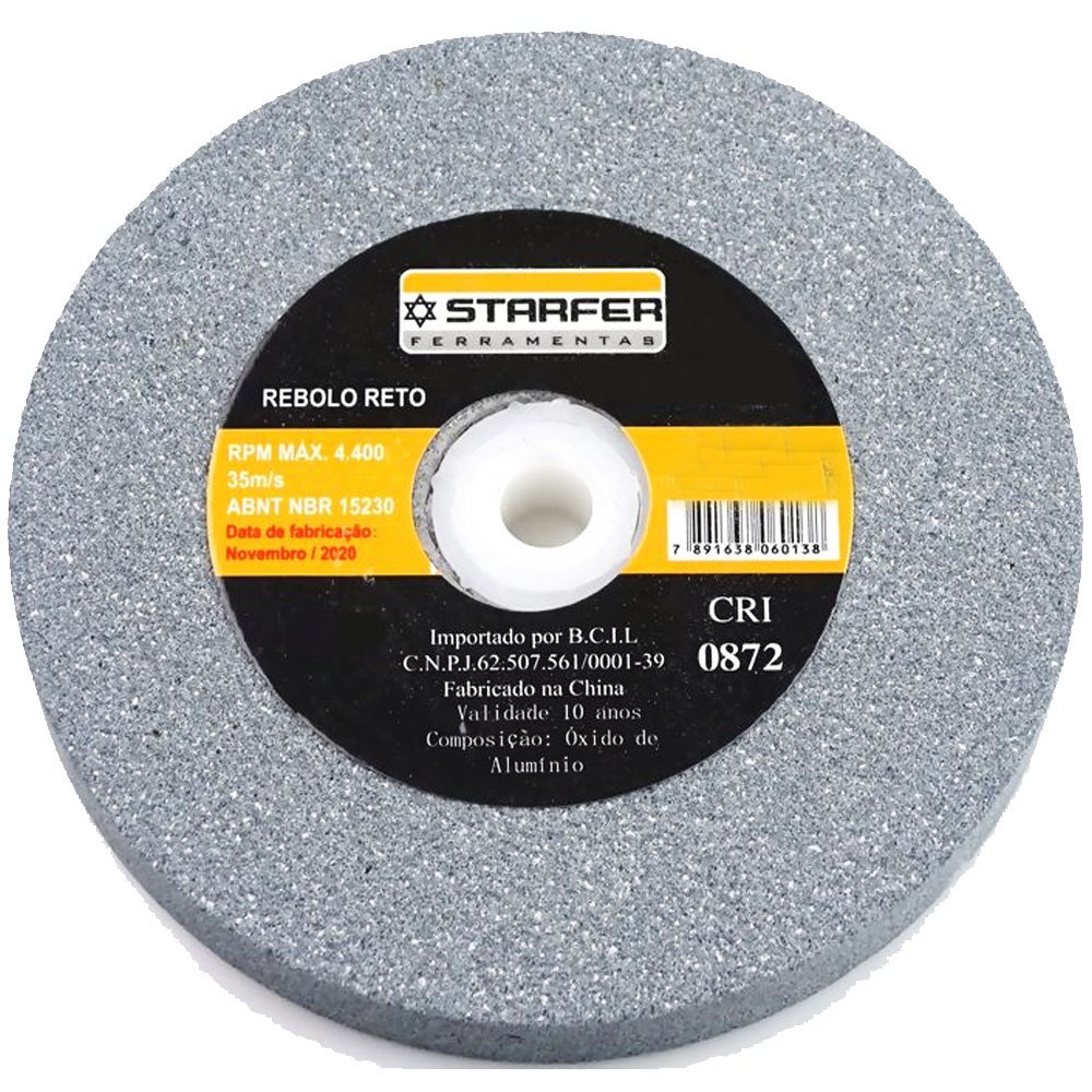 Rebolo Reto Afiar 6 x 1 Polegada Grão 60 - Starfer | MadeiraMadeira