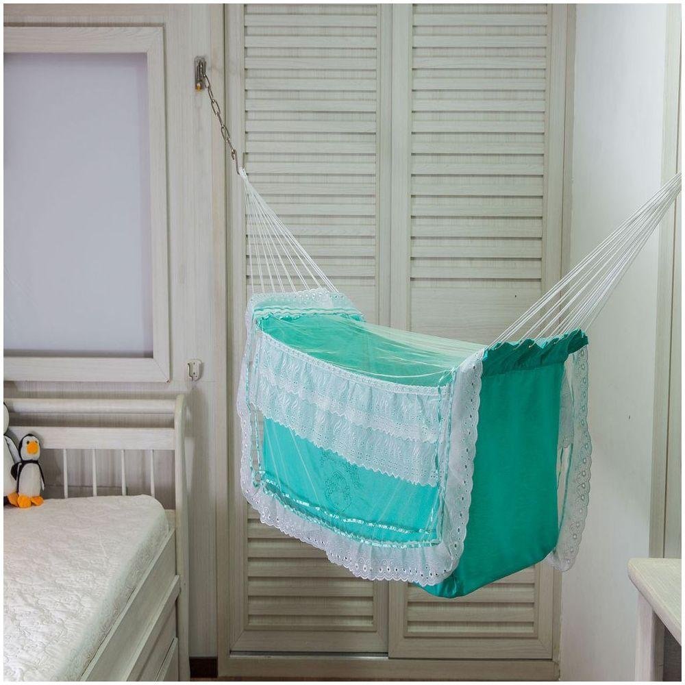 Rede De Dormir Berço Infantil Para Bebê Verde | MadeiraMadeira