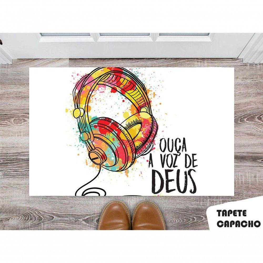 Tapete Capacho Ouça a Voz de Deus | MadeiraMadeira