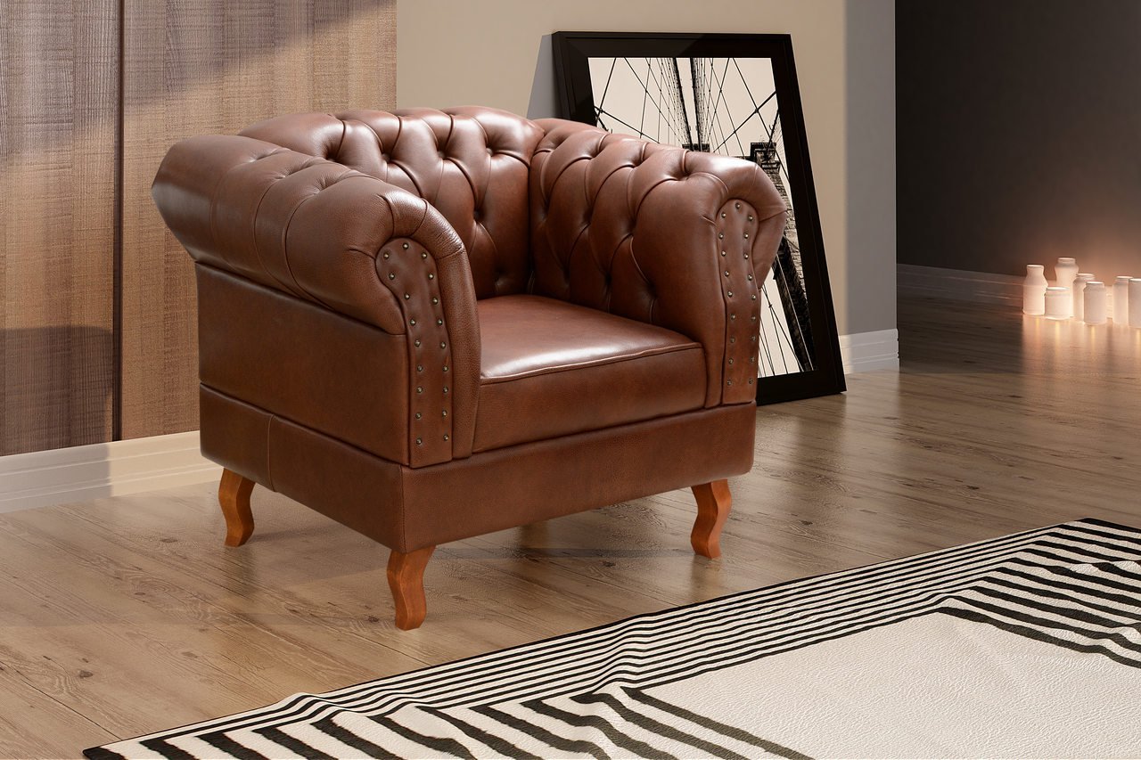 Poltrona Chesterfield Duque Capitonê Zurc Decor | MadeiraMadeira
